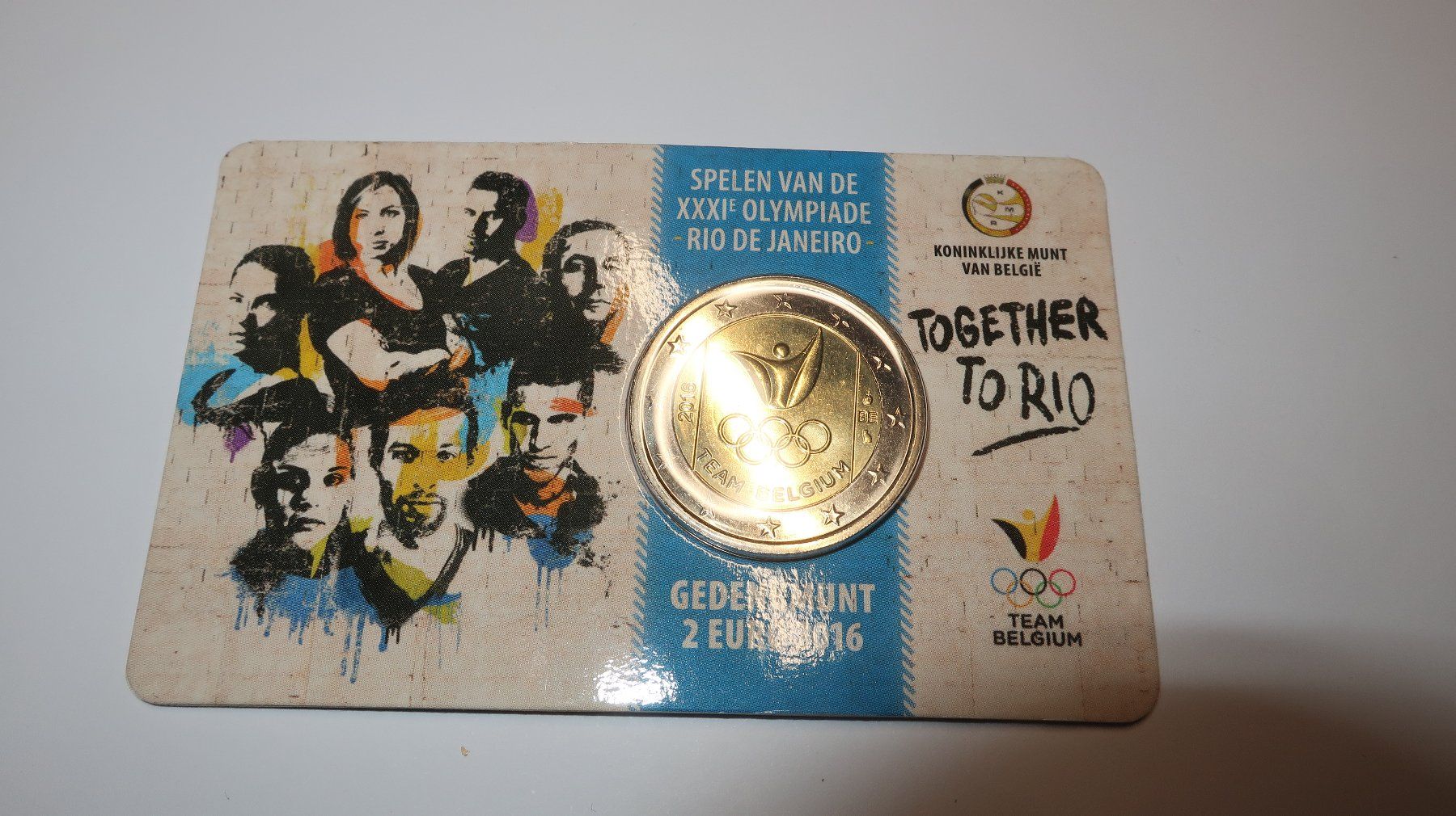 2 Euros 2016 pièce commémorative Belgique Together To Rio (D'occasion ...