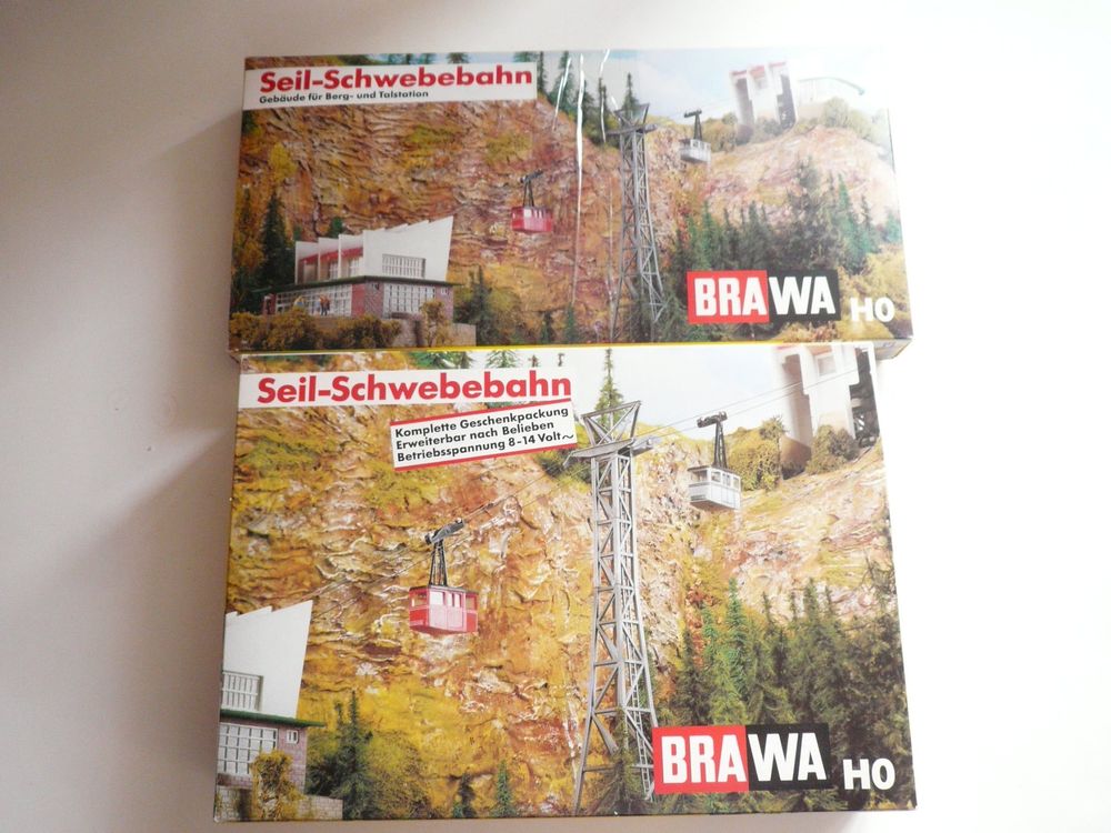 BRAWA HO SEILSCHWEBEBAHN SET MIT GEBÄUDEBAUSATZ NEU UND OVP (Neu und ...