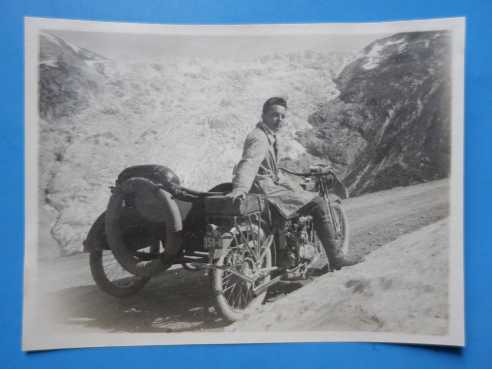 TÖFF - MOTORRAD - SEITENWAGEN - FURKA-GLETSCHER -1920 FOTO (Gebraucht ...