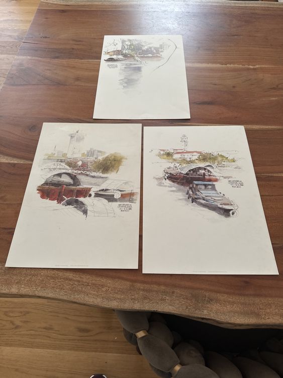 "SINGAPORE RIVER" by WAN SOON KAM 1982 PEN & WASH LITHOGRAPH (Gebraucht ...