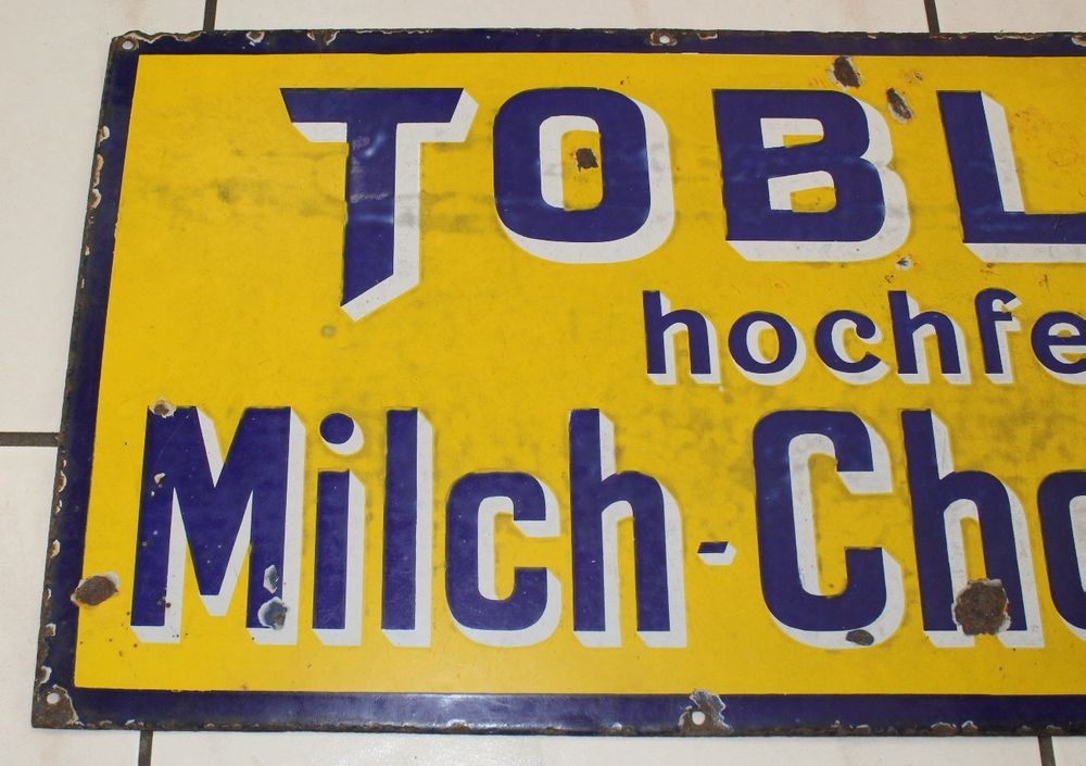 Tobler`s Milch Chocolade Emailschild 20er Jahre CH (Gebraucht) in ...