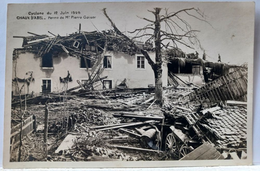 UNWETTER , Cyclone 12. Juni 1926, Schweiz BE Chaux d'Abel (Gebraucht) in Aarau Rohr für CHF 9 ...