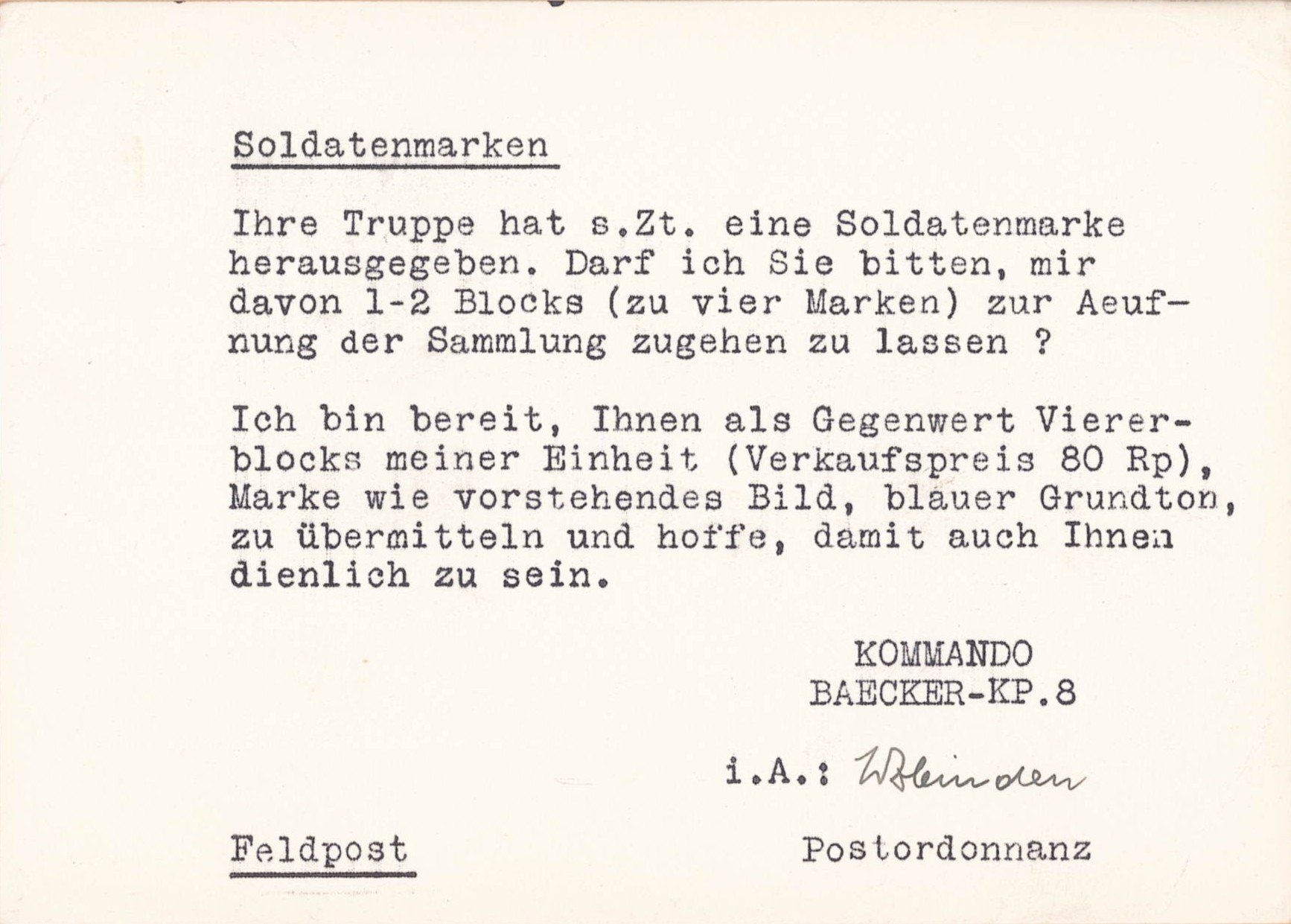 Feldpost mit ...... Ganzsache Bäcker (Gebraucht) in Bazenheid für CHF 2 ...