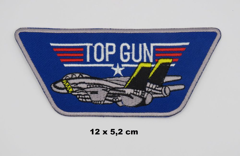 TOP GUN - Aufnäher - Aufbügler - Stickerei - 12x5,2cm (Neu und ...