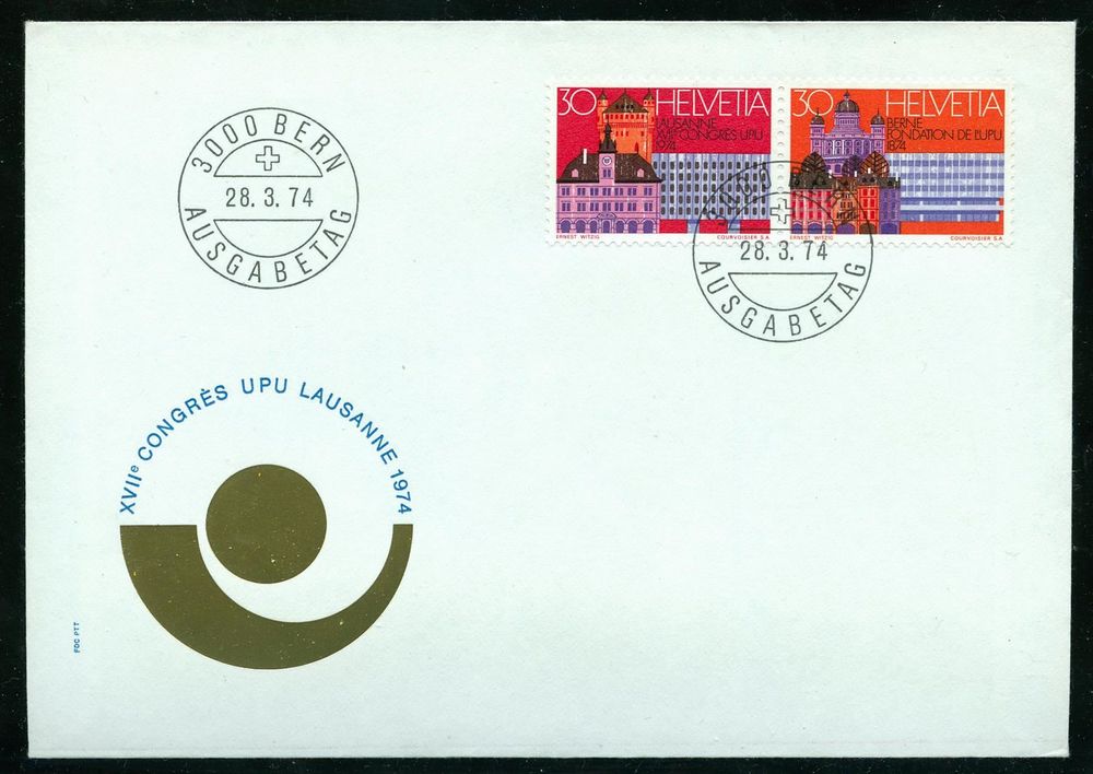 KZS FDC: Z50 Weltpostkongress, 1974 (Neu (gemäss Beschreibung)) in Goldswil für CHF 1.5 – mit ...