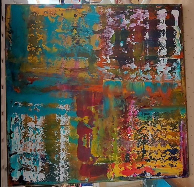 Bild, Farbenfroh,von mir selbstgemalt 40×40 (Neu (gemäss Beschreibung)) in Riehen für CHF 30 ...