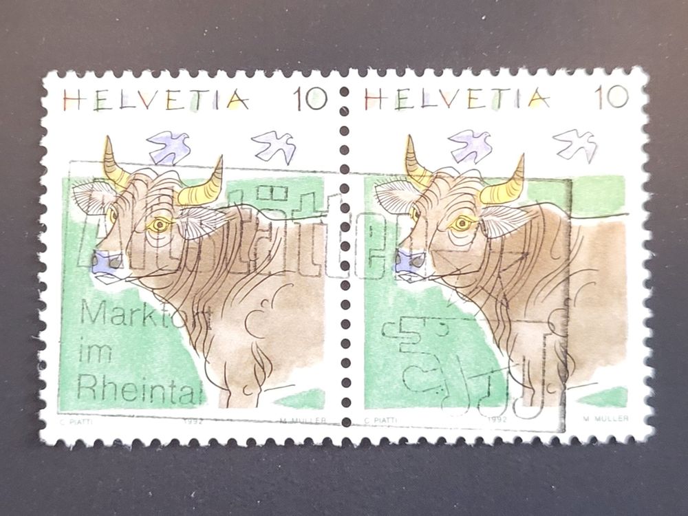 Timbres CH 1990/93 (Tiere I - Animaux) N° 789 Duo appondu (Gebraucht ...