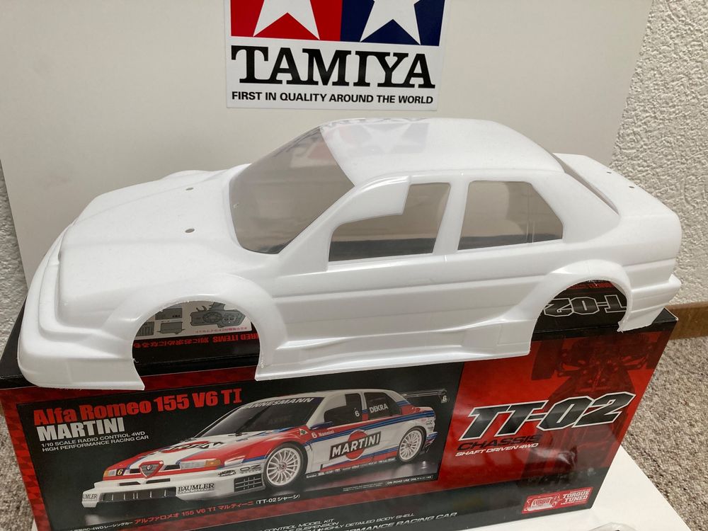 Tamiya TT-02 Karosserie Alfa Romeo 155 V6 Rally 1:10 NEU! (Neu (gemäss Beschreibung)) in ...