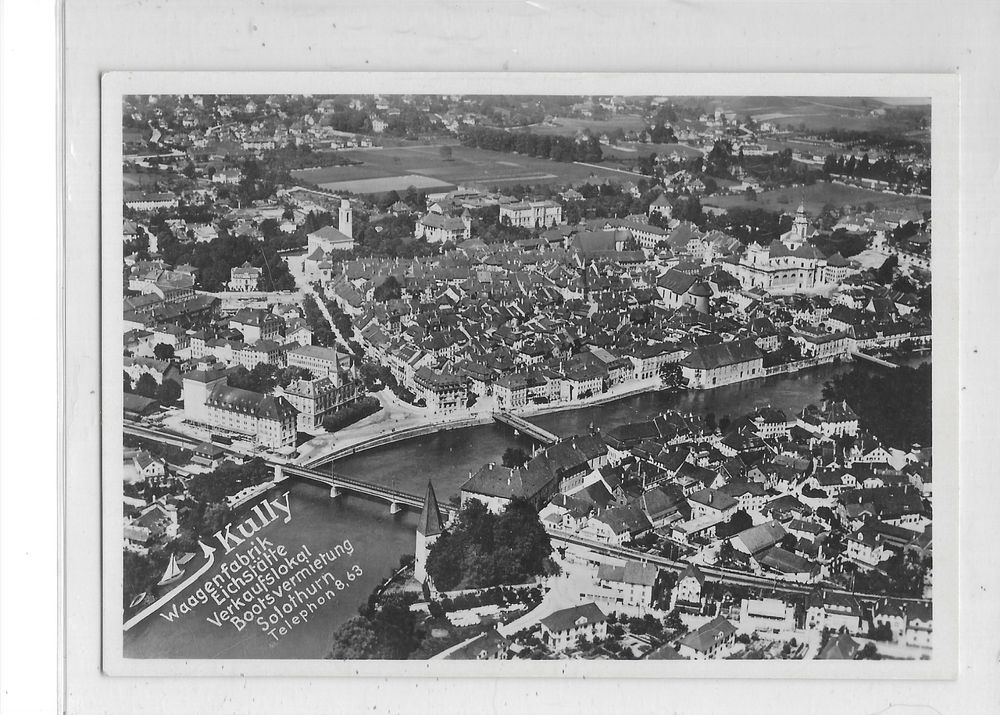 SO Solothurn Flugaufnahme Werbekarte Waagenfabrik Kully (Gebraucht) in ...