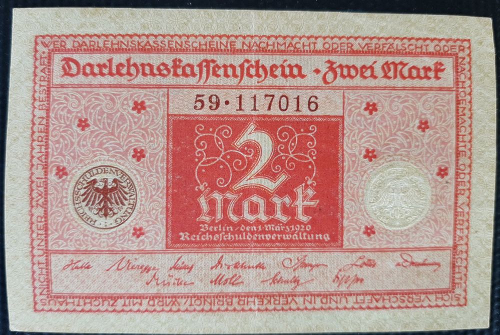 Darlehenskassenschein 2 Mark 1920 | Kaufen auf Ricardo