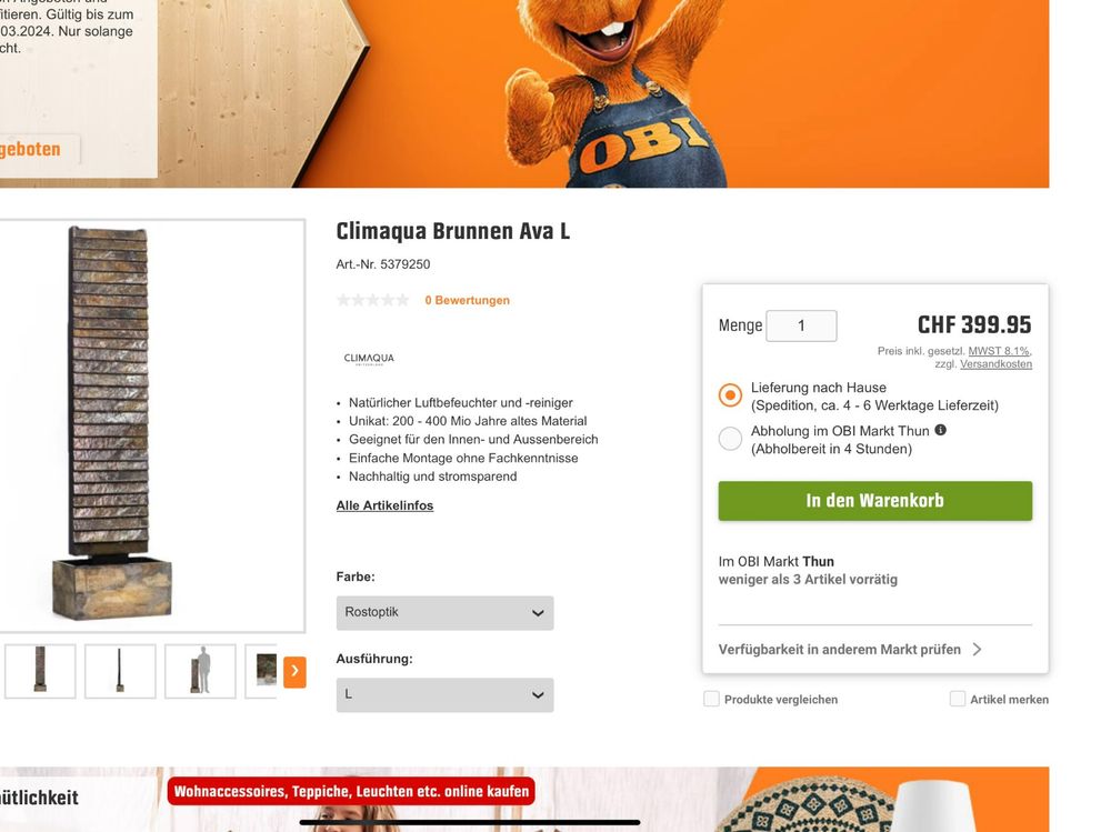 Climaqua Brunnen Ava L (Gebraucht) in Spiez für CHF 250 – nur Abholung ...