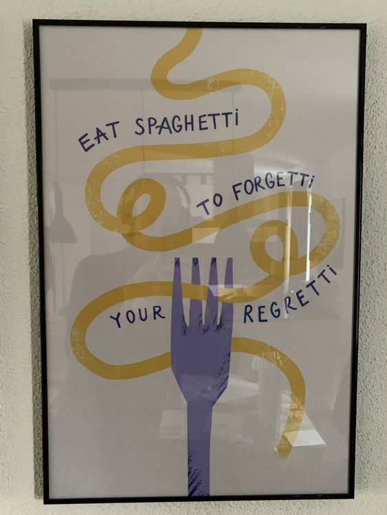 Eat Spaghetti Poster in Plastic Frame 40x60 | Kaufen auf Ricardo