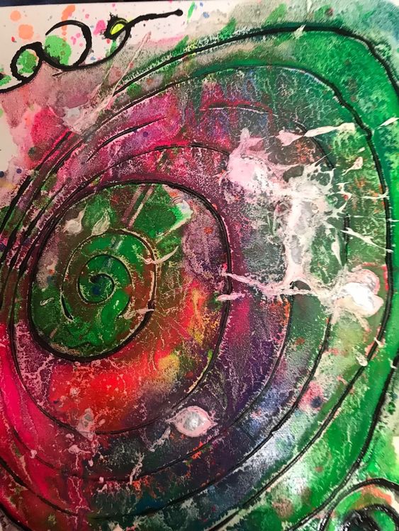 After Sam Francis 30x40 cm Neon Pigment Action Painting s.d. | Kaufen ...