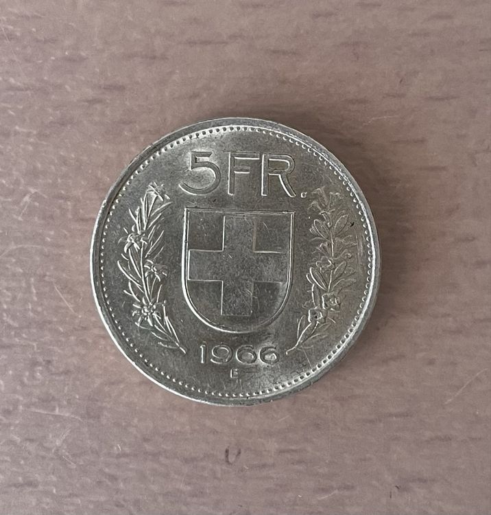 5 Franken Silber Münze 1966 (Gebraucht) in Reiden für CHF 12 – mit Lieferung auf Ricardo kaufen