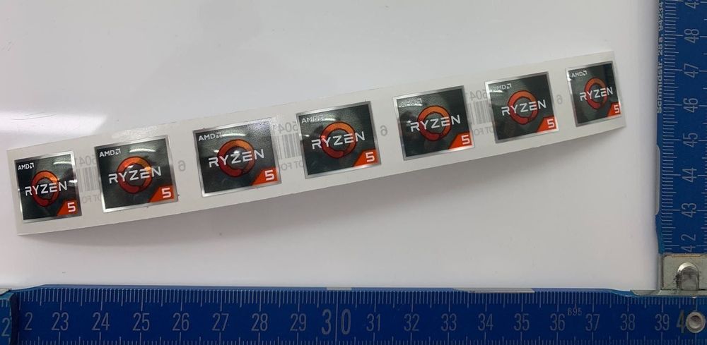 AMD® RYZEN™ 5™ ¦ STICKER | LABEL | 7x (Neu und originalverpackt) in ...