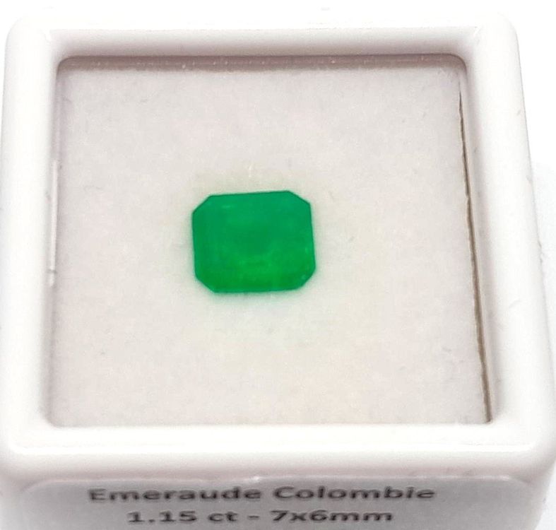 Promo - 1x émeraude Colombie 1.15 ct - CERTIFICAT 1'160.- Fr (Neuf ...