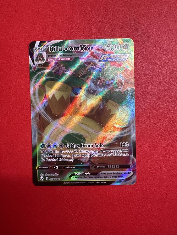 Pokemom Rillaboom VMAX Mega Artwork selten Coole Karte (Gebraucht) in ...