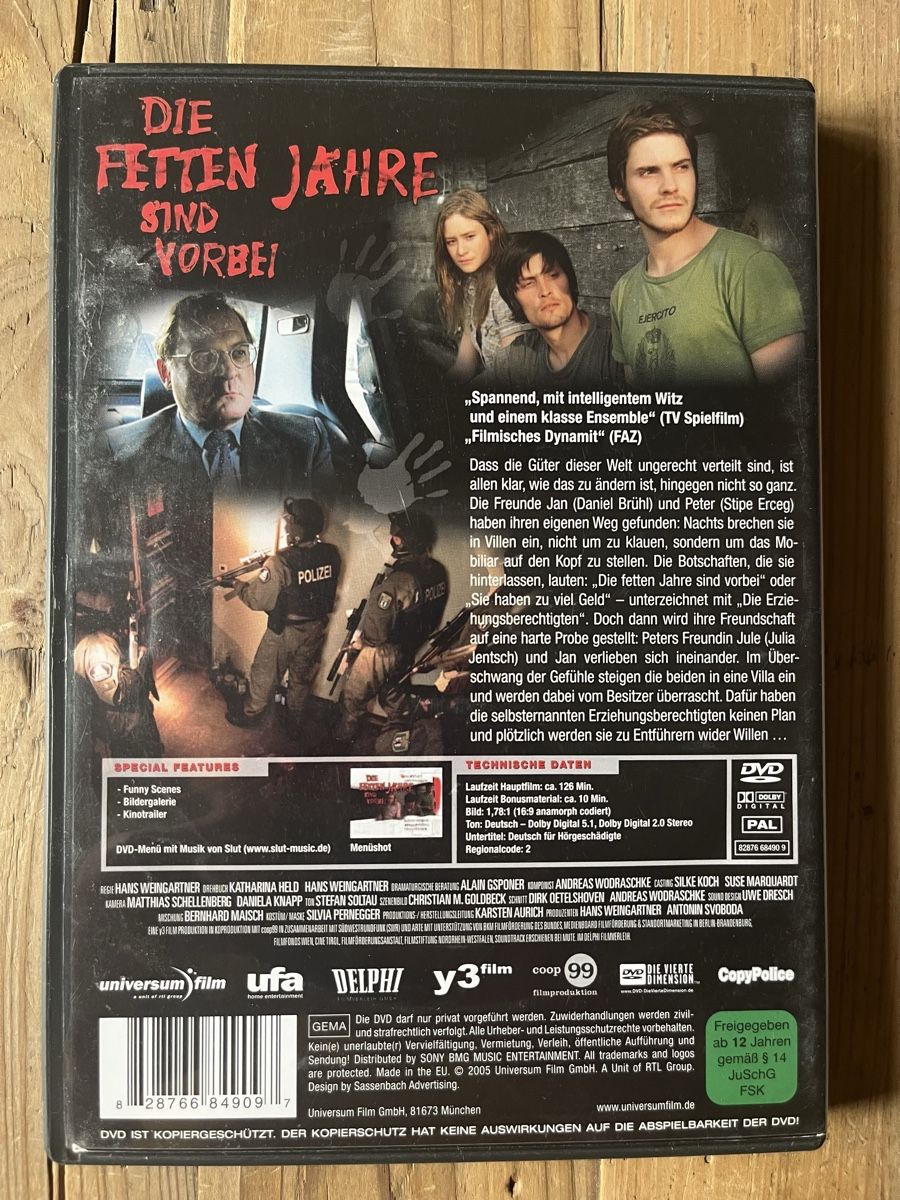 Die fetten Jahre sind vorbei DVD Brühl Jentsch Weingartner (Gebraucht ...