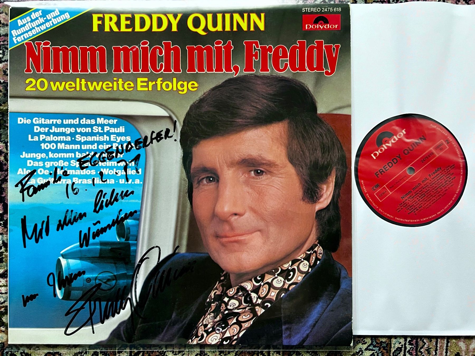 Freddy Quinn – Nimm Mich Mit, Freddy SIGNIERTE LP🛀 (Gebraucht) in ...