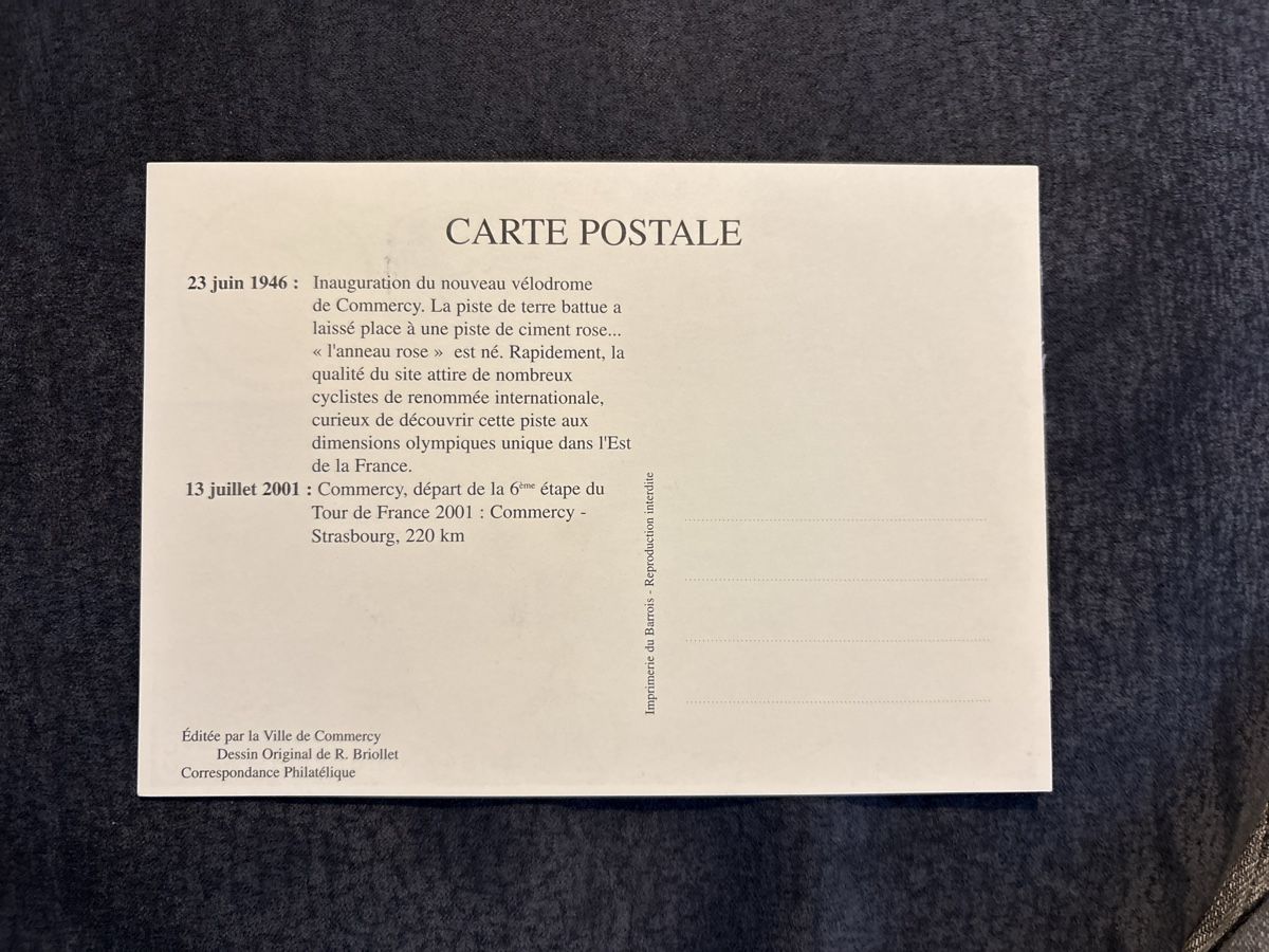 Carte postale: Vélodrome de Commercy - Cyclisme été! (D'occasion) à ...