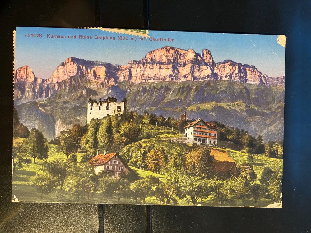 CH 1922 AK Churfirsten Kurhaus und Ruine Gräplang | Kaufen auf Ricardo