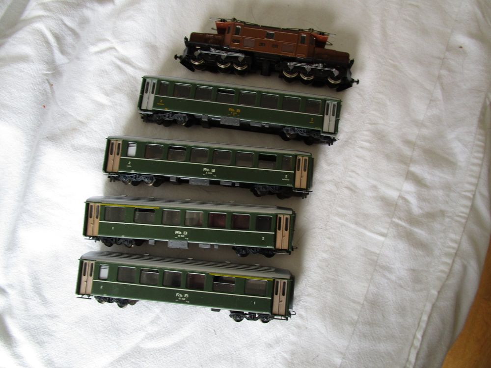 Train Bemo 1 locomotive + 4 wagons RhB vert avec OVP | Kaufen auf Ricardo