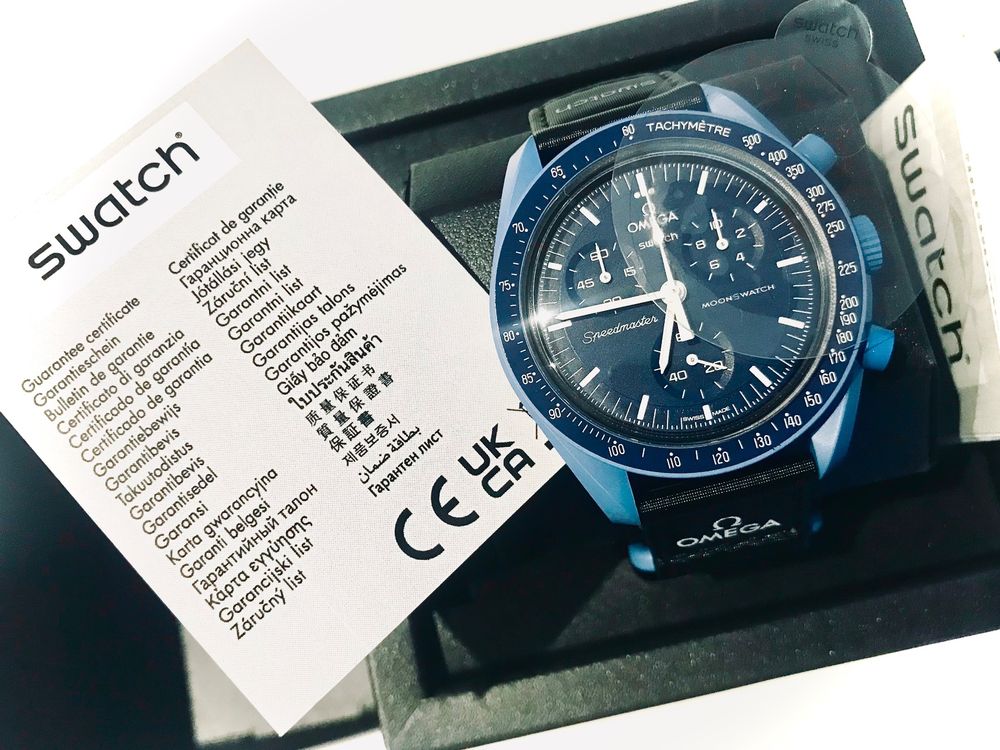 OMEGA x SWATCH Bioceramic Moonswatch Mission to Neptune (Neu und originalverpackt) in Zermatt ...