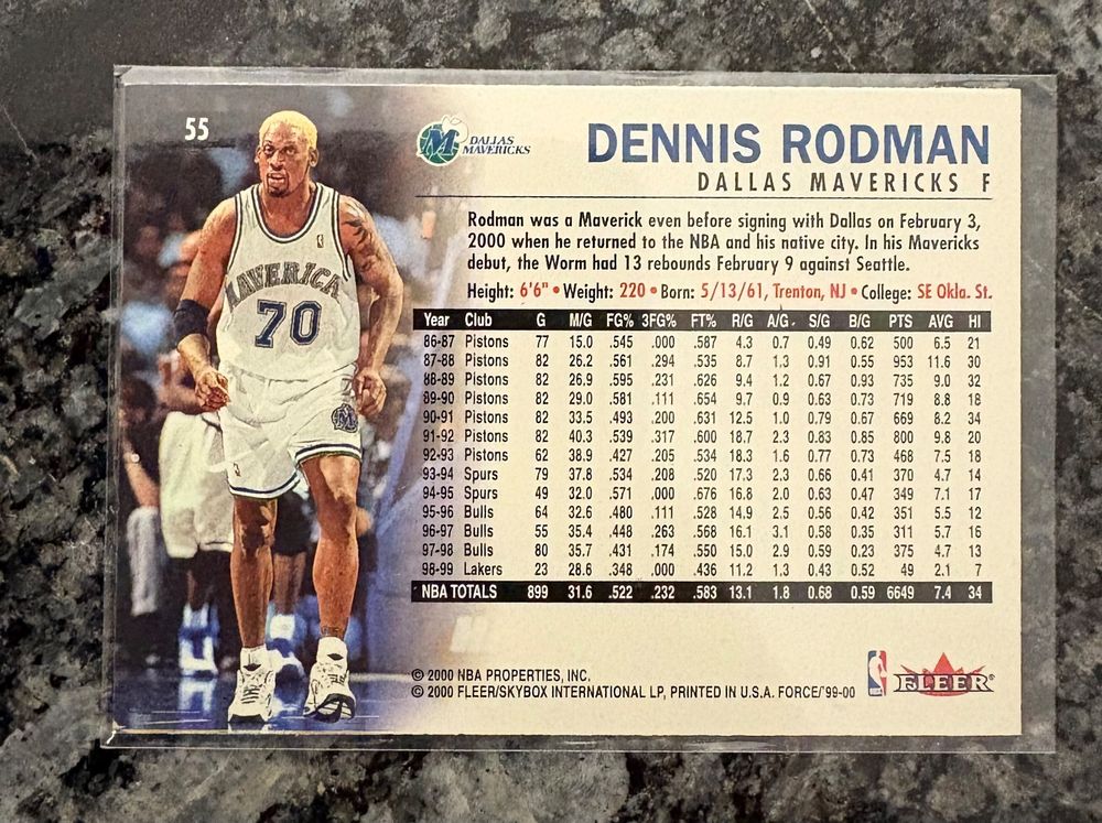 NBA Dennis Rodman Fleer Force 99/00 Card (Neu (gemäss Beschreibung)) in ...