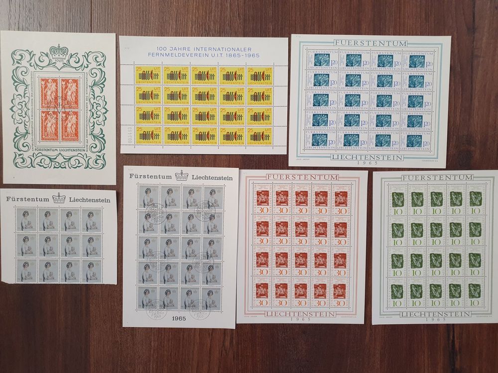 Liechtenstein 1965 Bögen ** + gest. (Gebraucht) in Aesch LU für CHF 1 – mit Lieferung auf ...
