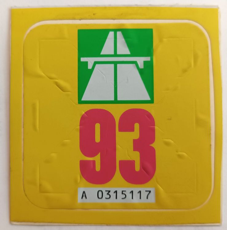 Vignette 1993 Autobahnvignette 93 Originalträger NEU. (Neu (gemäss Beschreibung)) in Bülach für ...