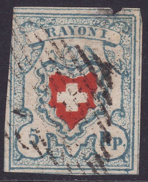 SBK-Nr. 17II (Rayon I 1851) Type 8, C1/RU, gestempelt (Defekt) in ...