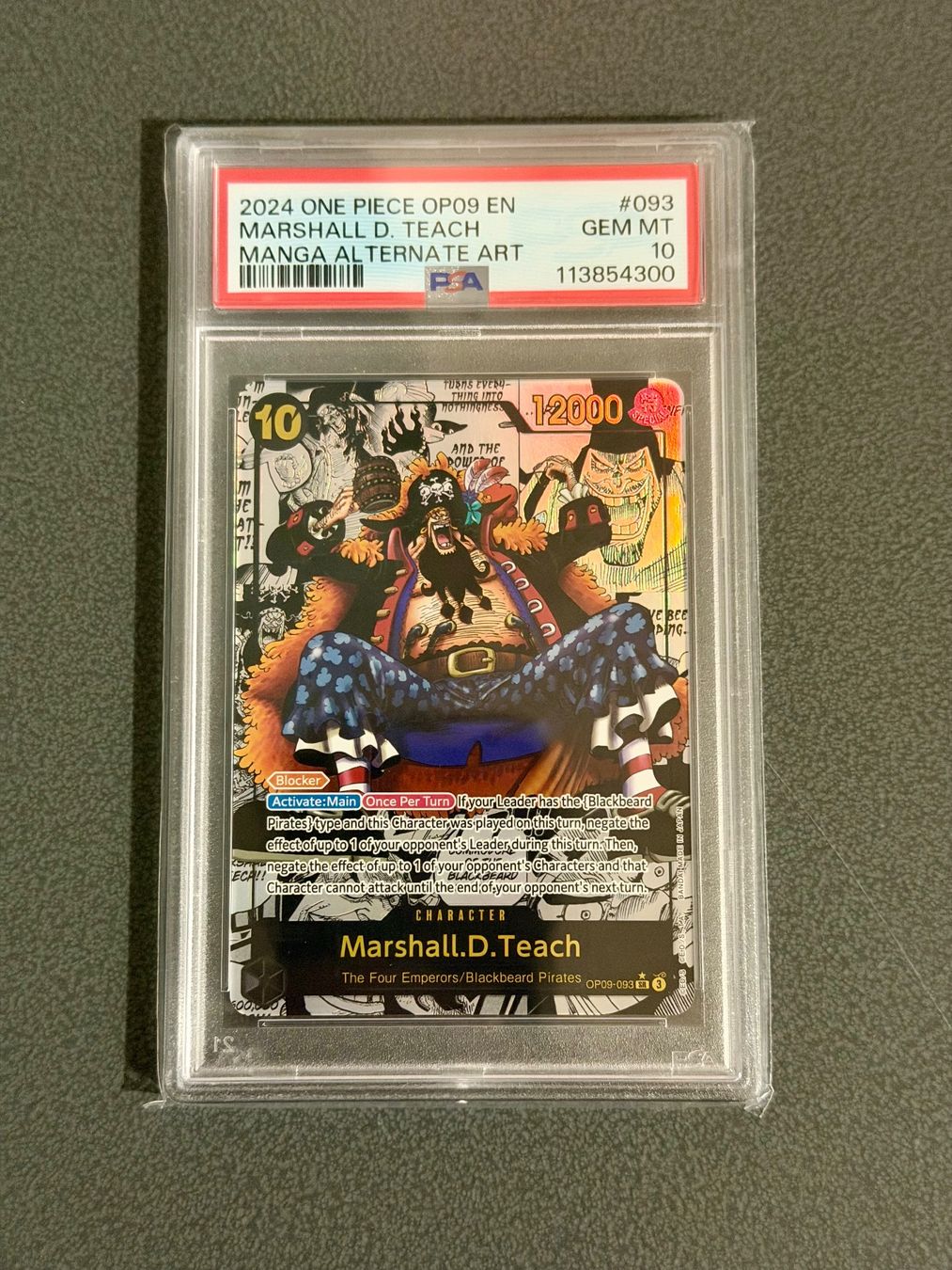 One Piece Marsall.D.Teach OP09 EN Manga Alt Art #093 Psa 10 (Gebraucht ...