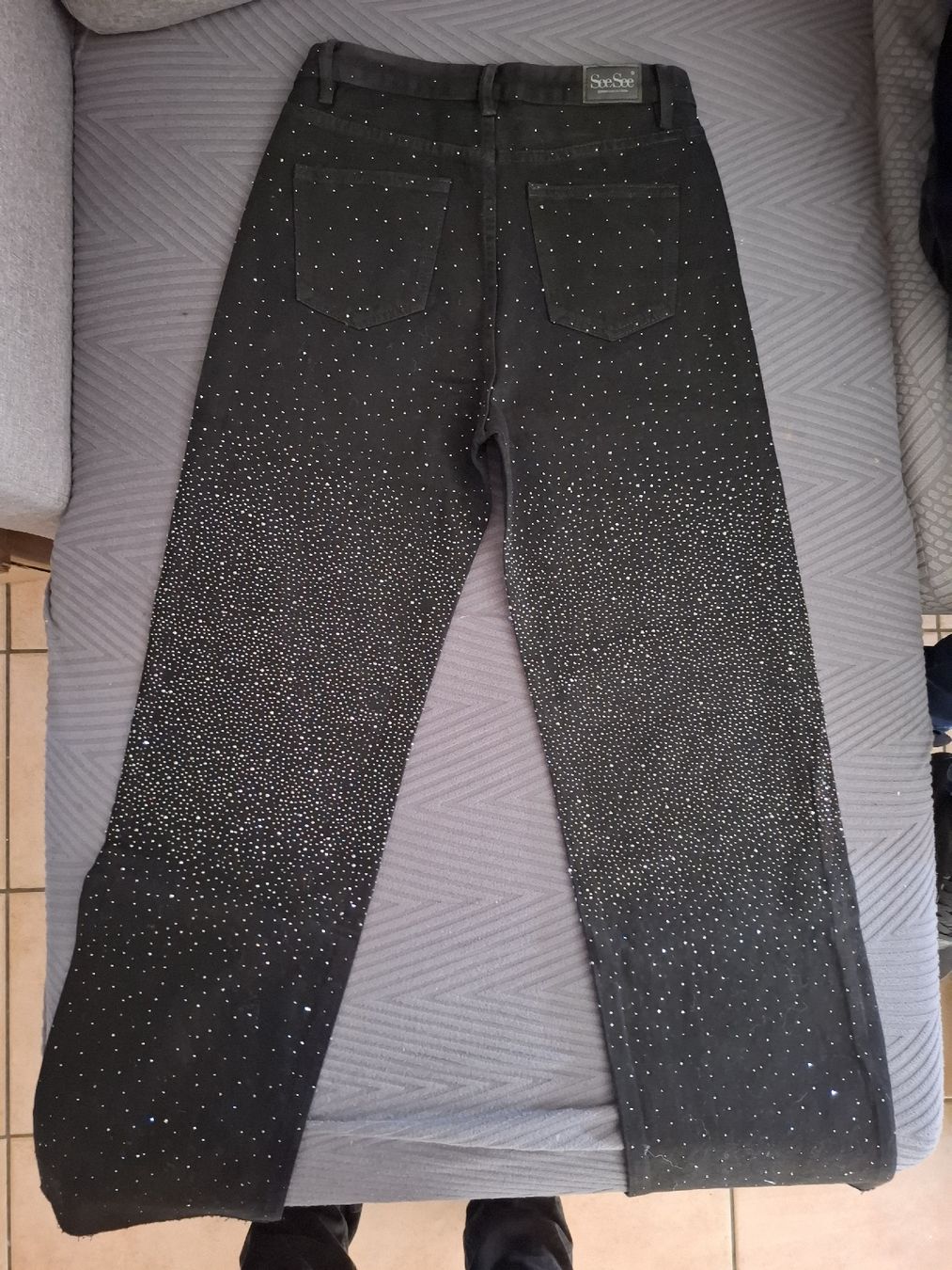 Jeans neri con strass See See Paris Tg. 38 come nuovi (Usato) a Monte ...