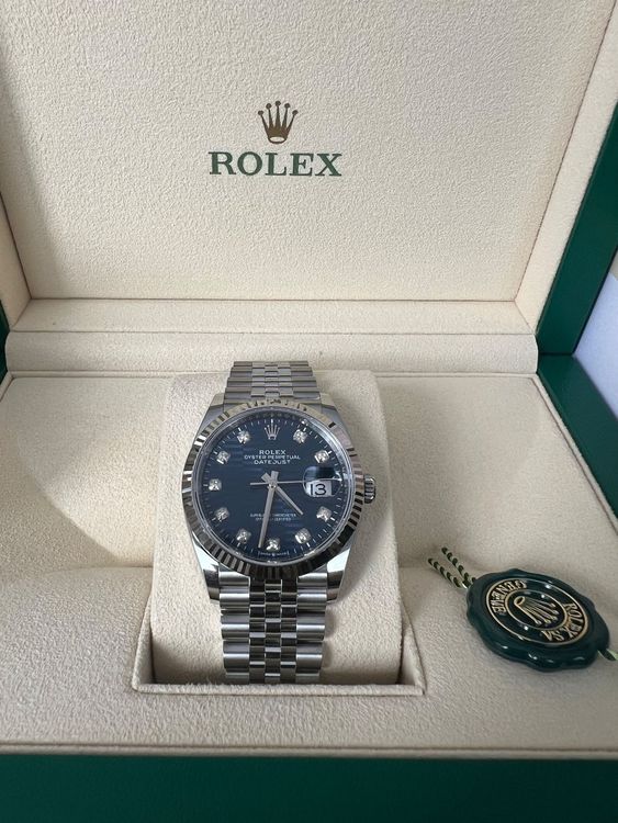 Rolex Datejust 36 blau Riffelmuster - Jubilee - NEU 2024 (Neu (gemäss Beschreibung)) in Rombach ...