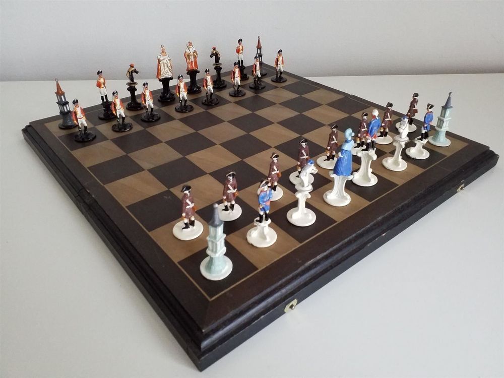 Schach französische Figuren handbemalt | Kaufen auf Ricardo