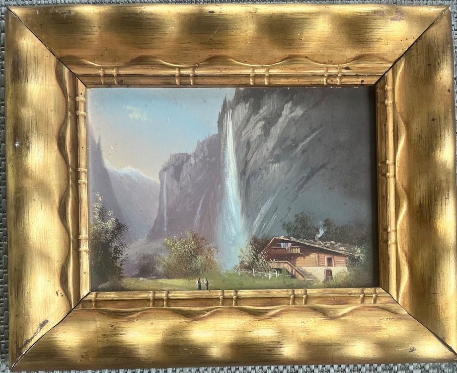 19. J. H. Wasserfall Szene mit Bauerhaus Gemälde (Gebraucht) in Root für CHF 50 – mit Lieferung ...