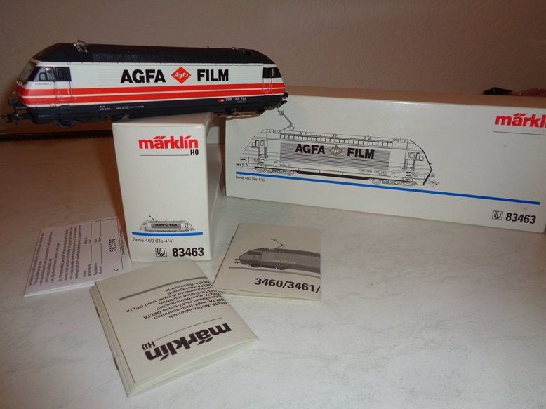 Märklin Art. Nr. 83463, SBB Re 460 AGFA orange/weiss AC (Gebraucht) in ...