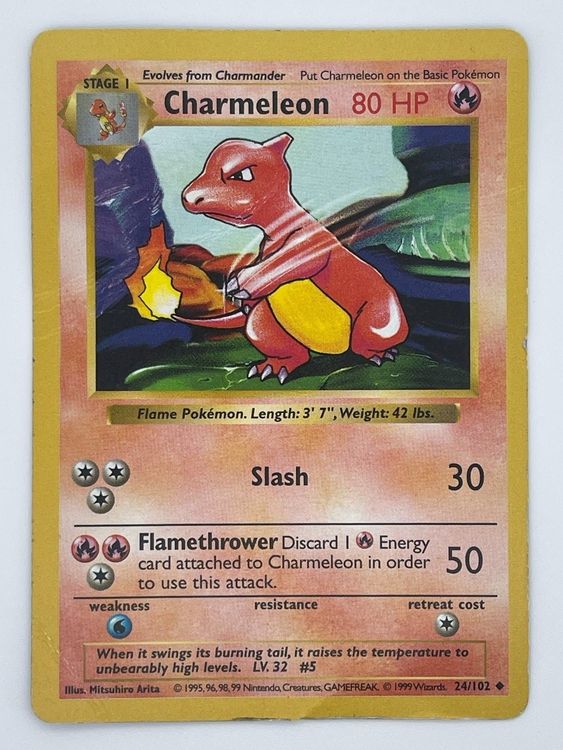 Charmeleon 24/102 Pokémon Base Set Shadowless (Neu (gemäss Beschreibung ...