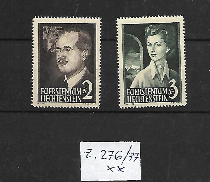 Fürstentum Liechtenstein 1955 : Fürst und Fürstin postfrisch (Neu (gemäss Beschreibung)) in ...