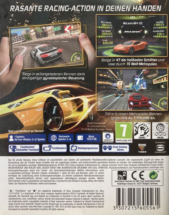 Asphalt Injection - SONY PS VITA (Gebraucht) in Jonschwil für CHF 18.9 ...