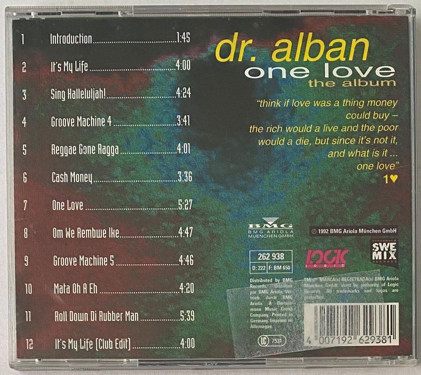 Dr. Alban, One Love (The Album) (Gebraucht) in Flums für CHF 1 – mit ...