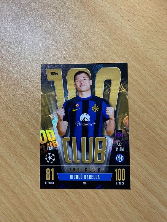 Topps Match Attax 2023 100 CLUB Nicolo Barella (Neu (gemäss ...