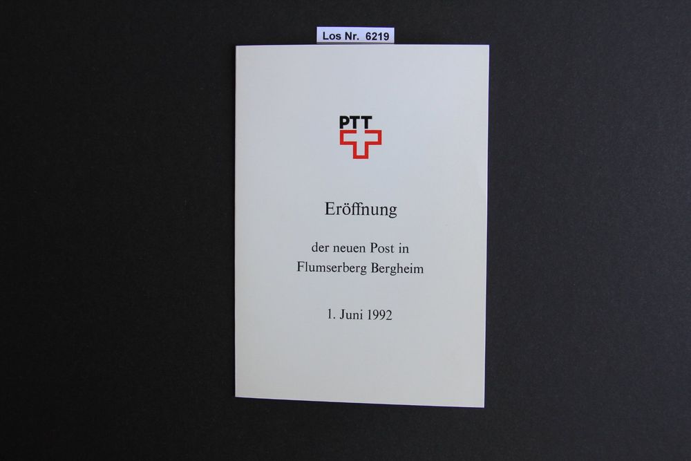 CH PTT Faltbogen mit Sonderstempel 1992 Los 6219 (Gebraucht) in Volken ...