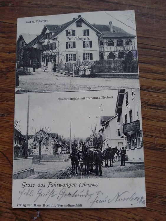 Alte PK / Gruss aus Fahrwangen AG - gelaufen 1911 (Gebraucht) in Brugg AG für CHF 25 – mit ...