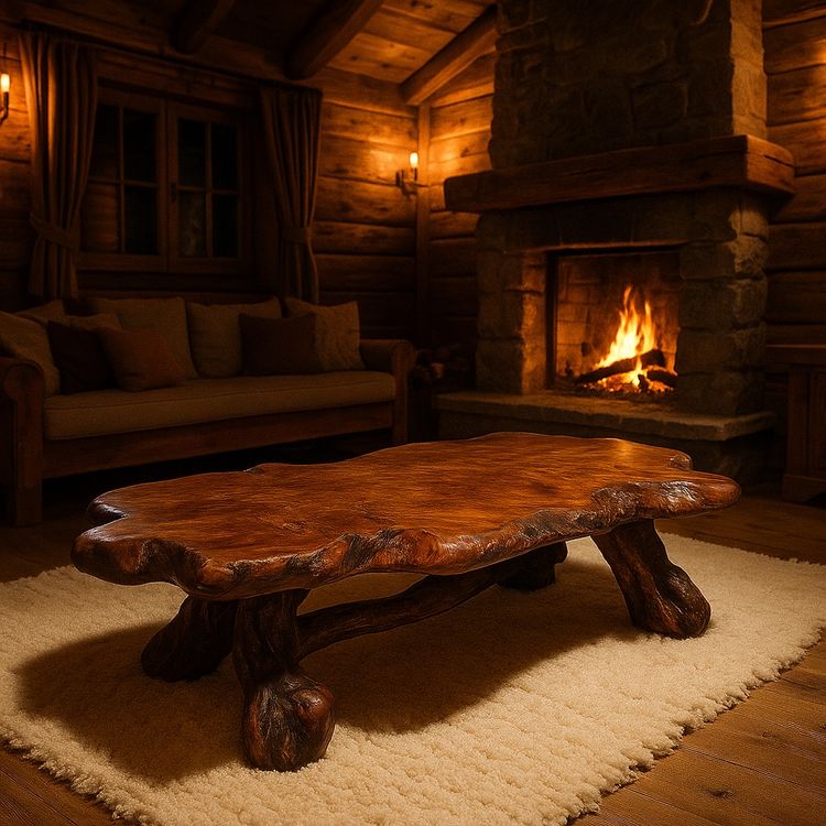 Table Basse en Séquoia Massif –Pièce Unique– Livraison Inclu (Neuf ...