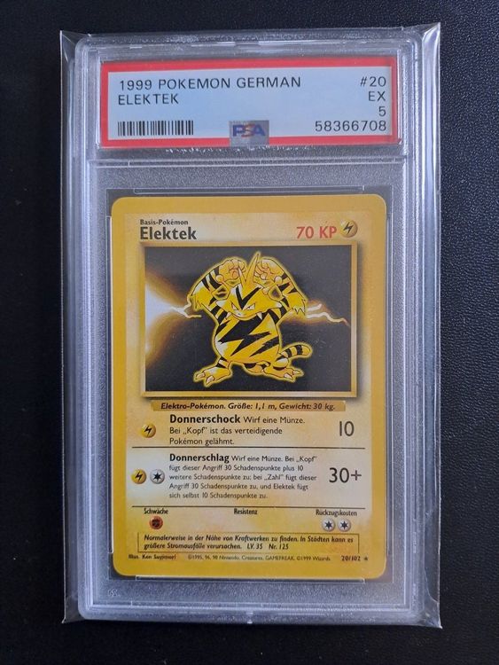 Pokémon PSA 5 Elektek Base Set 1999 rare DE | Kaufen auf Ricardo