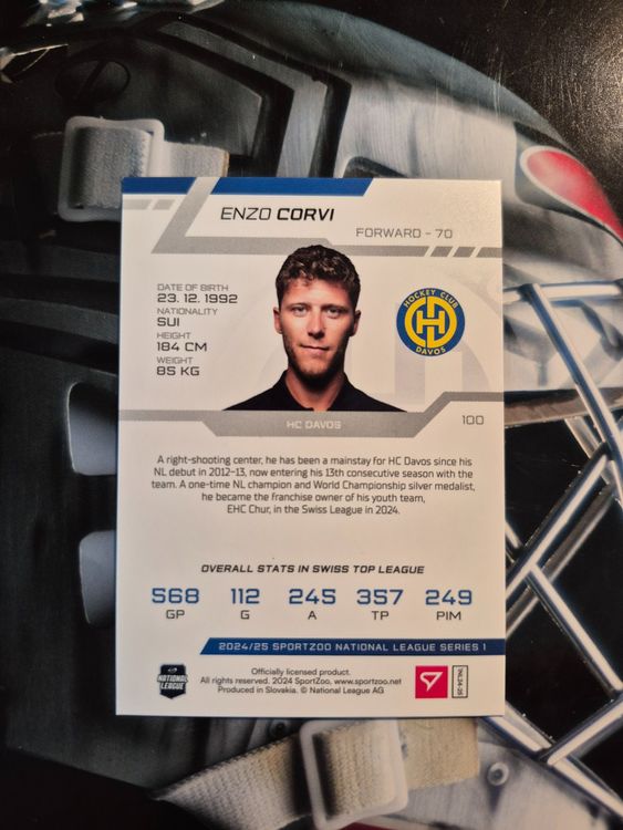 Enzo Corvi HC Davos 2024/25 Sportzoo (Gebraucht) in Treiten für CHF 2 ...