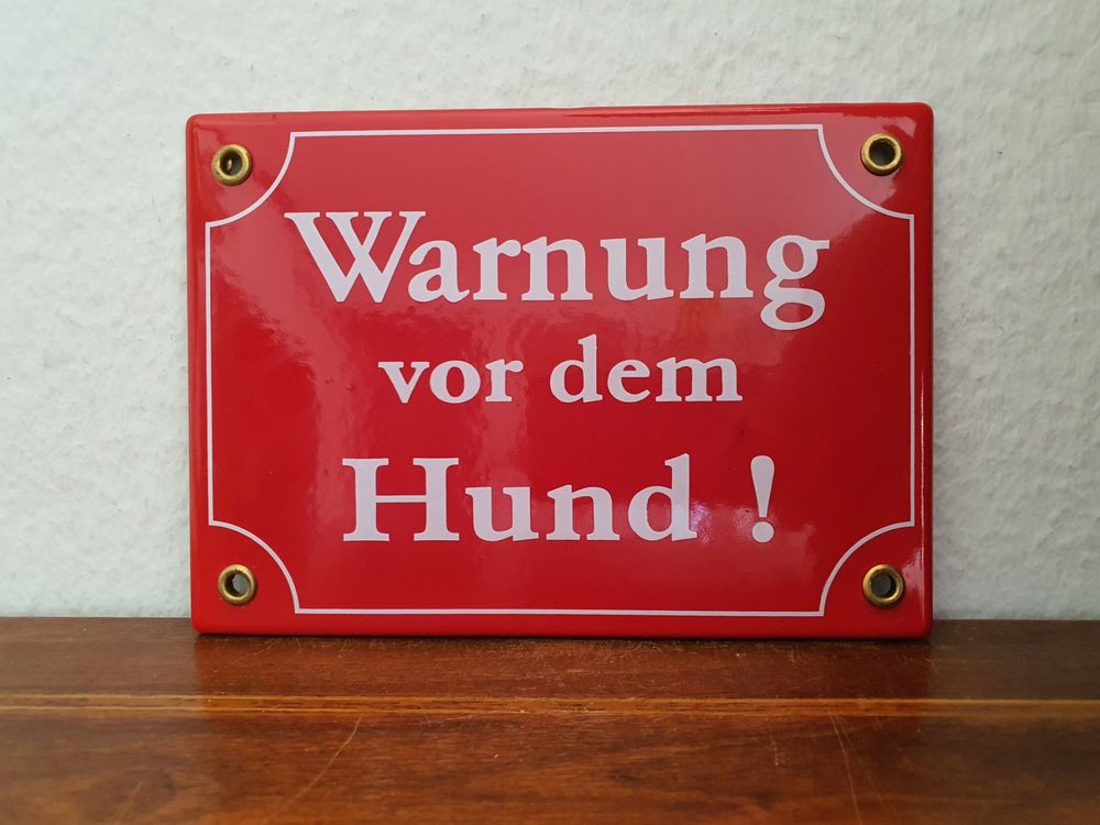Emailschild Warnung Hund Vorsicht Emaille Schild Retro Deko | Kaufen ...