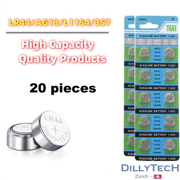 LR44 AG13 TMI (T&E) 1,5V Alkaline-Knopfzelle - 20 Stück (Neu und originalverpackt) in Erlenbach ...