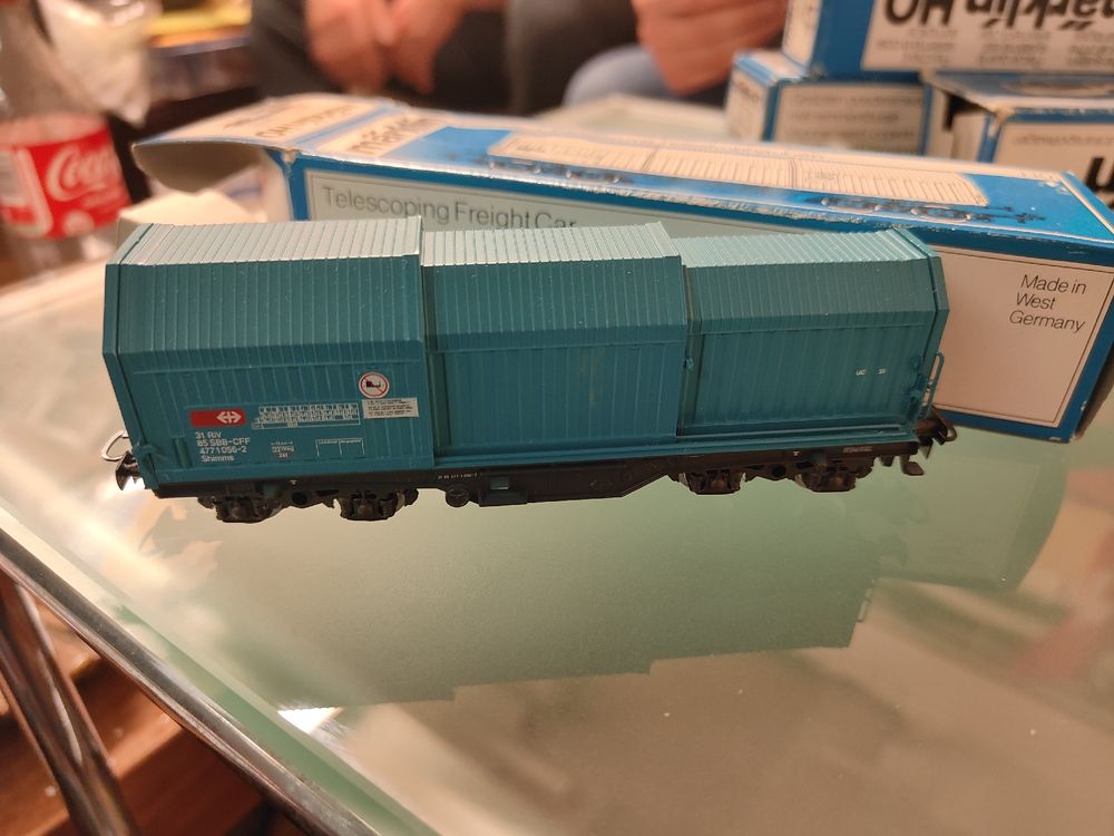 Märklin H0 4687 Drehgestellwagen mit Teleskophauben (Q) (Gebraucht) in ...